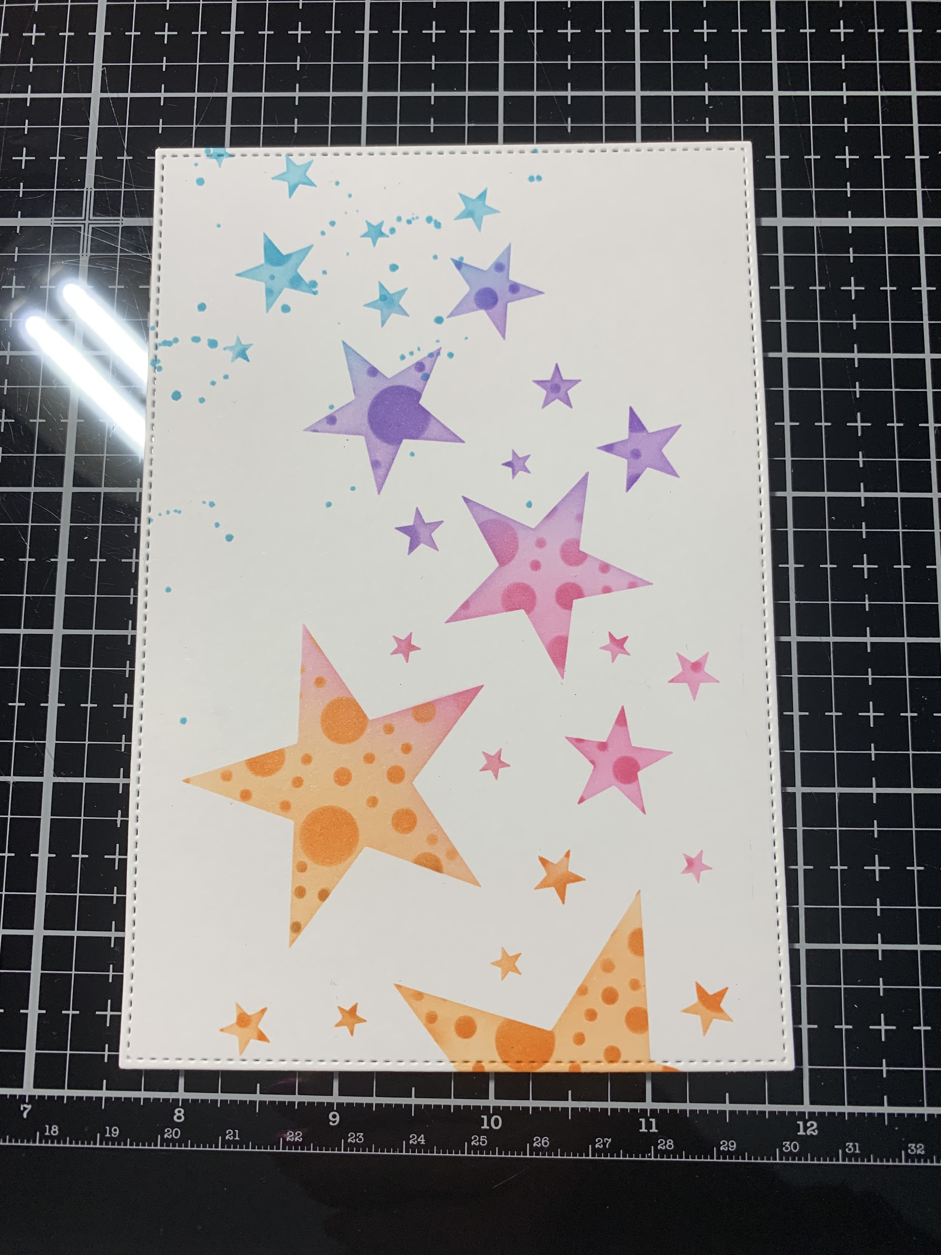 Fading Stars Stencil Ink Blended – Congrats – Kampa Kreations