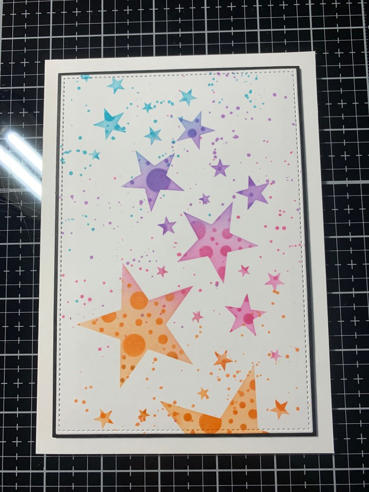 Fading Stars Stencil Ink Blended – Congrats – Kampa Kreations