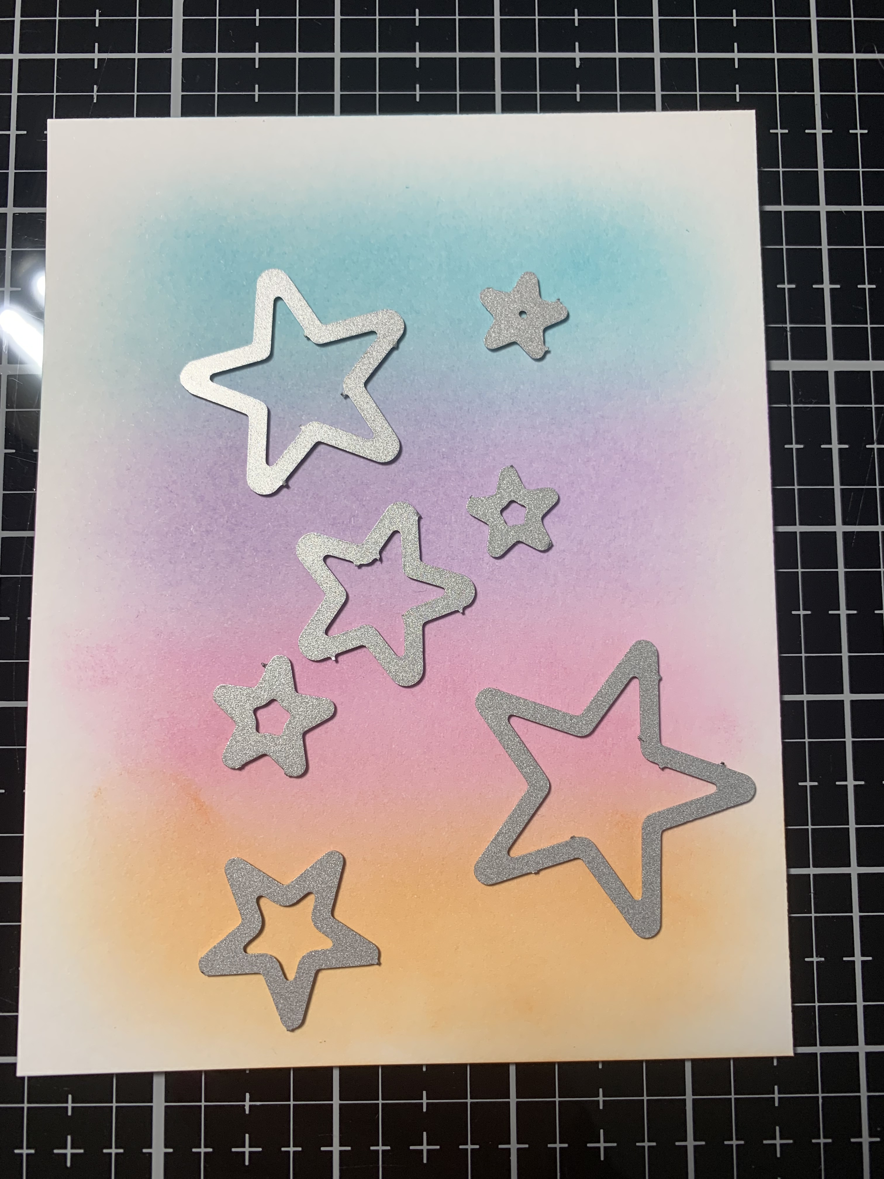 Fading Stars Stencil Ink Blended – Congrats – Kampa Kreations