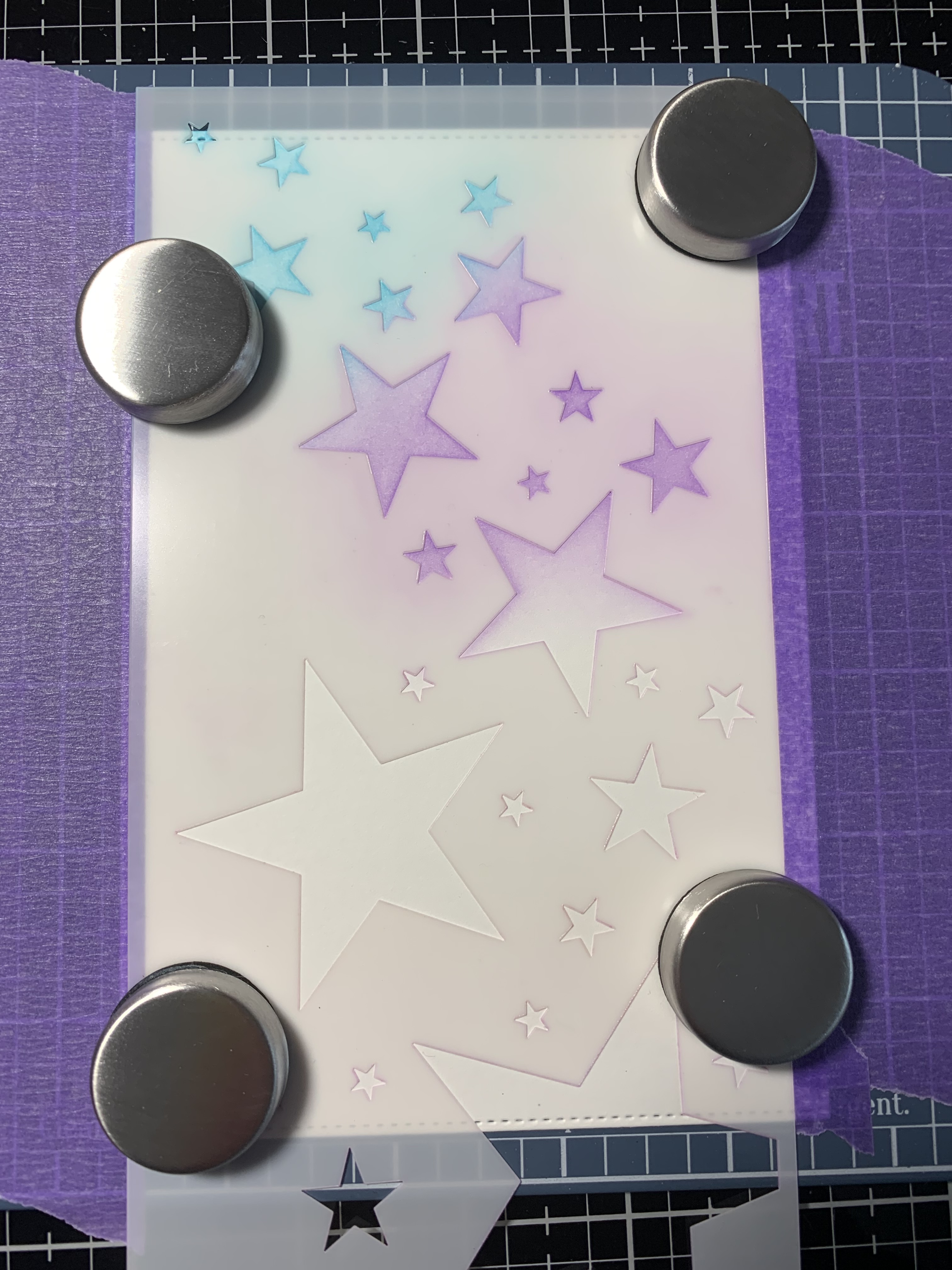 Fading Stars Stencil Ink Blended – Congrats – Kampa Kreations