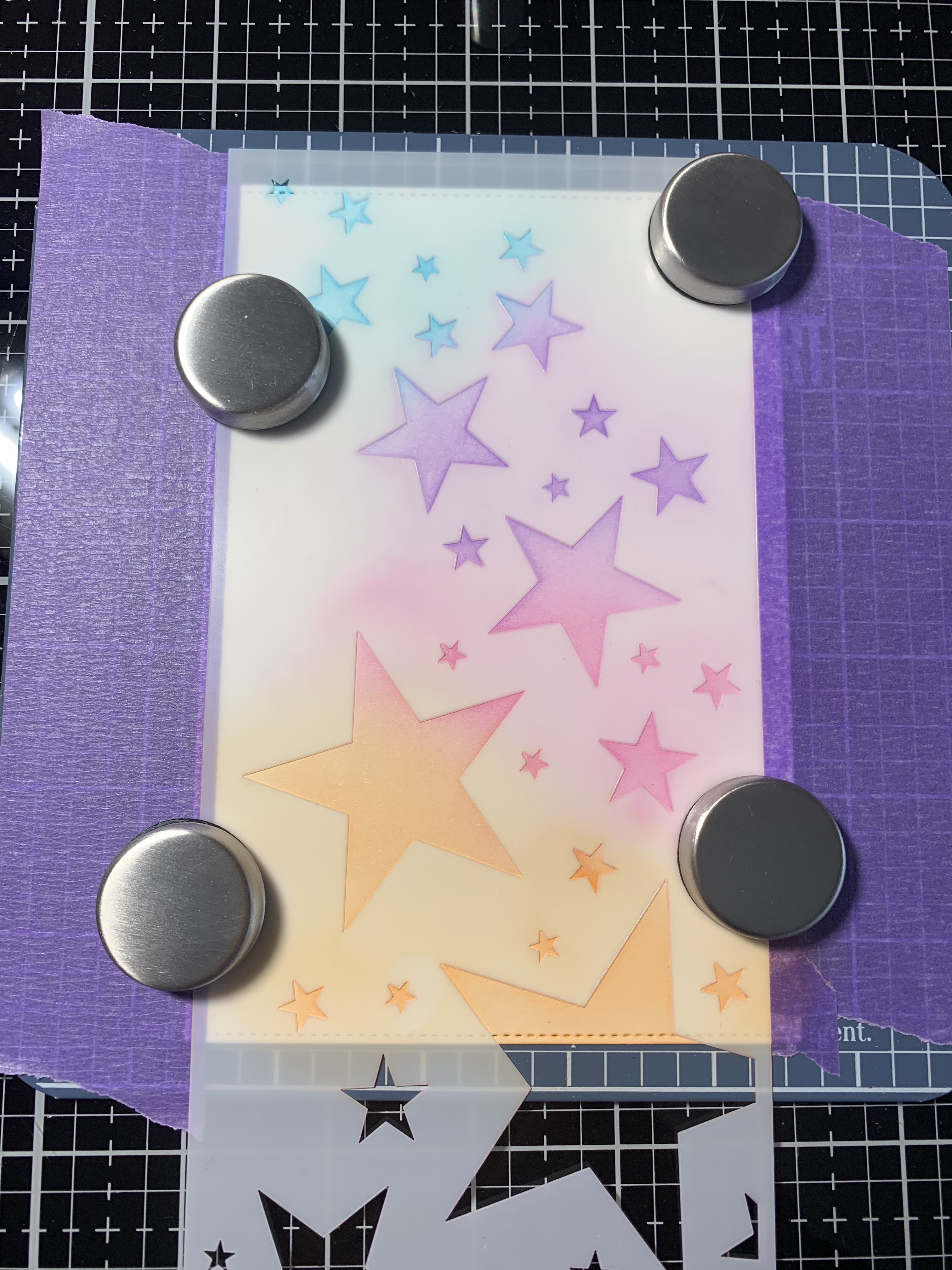 Fading Stars Stencil Ink Blended – Congrats – Kampa Kreations
